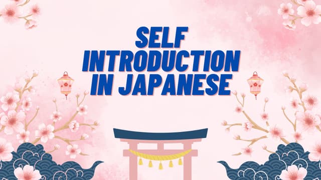 Self Introduction in Japanese – Complete Guide, Examples & PDF ...